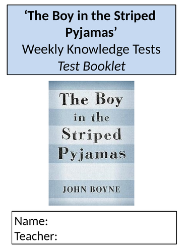 The Boy in the Striped Pyjamas Homework Booklets with Corresponding ...