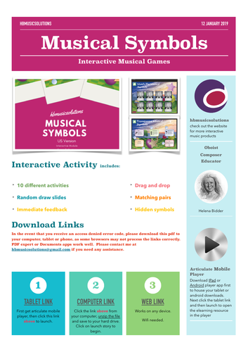 Music Symbols US Version Interactive Music Game | Teaching Resources