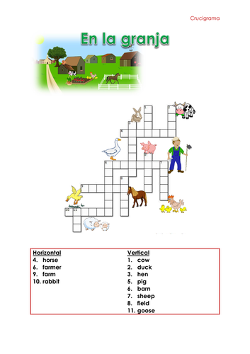 Spanish Vocabulary Crosswords | Teaching Resources