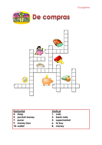 Spanish Vocabulary Crosswords | Teaching Resources