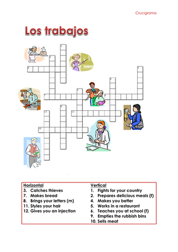 Spanish Vocabulary Crosswords | Teaching Resources