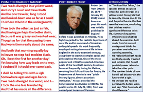 THE ROAD NOT TAKEN BY ROBERT FROST - WORKSHEETS WITH ANSWERS | Teaching ...