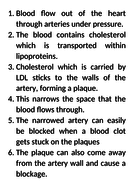 KS4 AQA GCSE Biology (Science) Coronary Heart Disease (CHD) Lesson ...