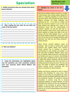 KS4 AQA GCSE Biology (Science) Speciation Lesson & Activities ...