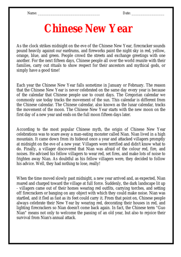 KS2 - Chinese New Year ‘Fact Sheets’ and Worksheets | Teaching Resources