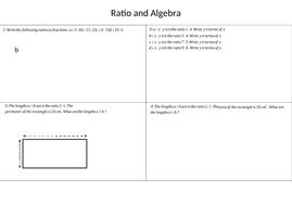 Ratio & Algebra KS3 | Teaching Resources