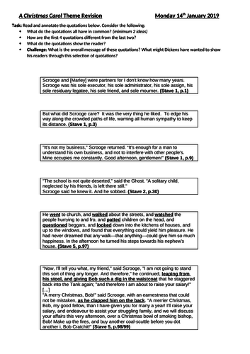 A Christmas Carol - Language Analysis Starter (Loneliness) | Teaching ...