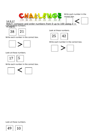 Year 2 Maths: Order and compare 2-digit numbers up to 100 | Teaching ...
