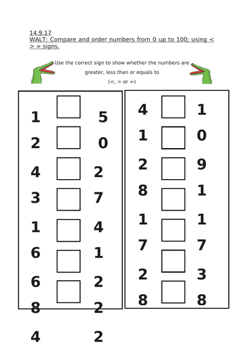 Year 2 Maths: Order and compare 2-digit numbers up to 100 | Teaching ...