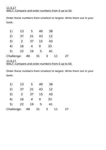 Year 2 Maths: Order and compare 2-digit numbers up to 100 | Teaching ...