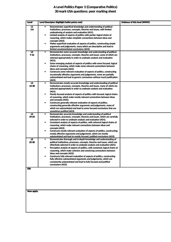 US Congress lessons: Edexcel A Level Politics (paper 3 comparative ...