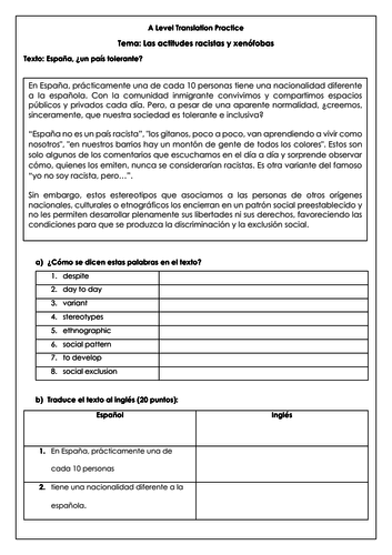 A Level Spanish Immigration / la inmigración: 20 Resources on ...