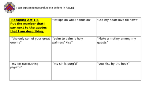 Romeo and Juliet Act2 -2 for LA KS3 | Teaching Resources