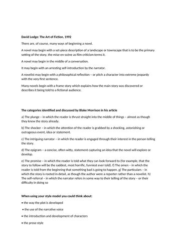 Crafting Language- Writing Narratives | Teaching Resources