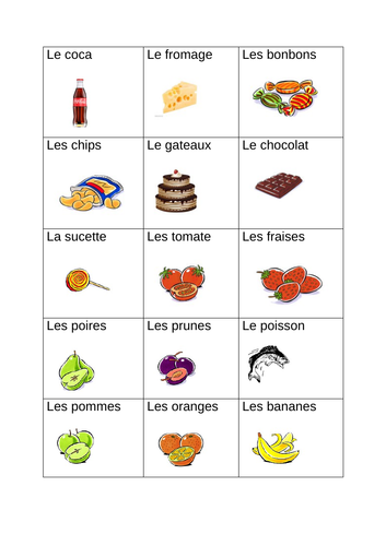 FRENCH healthy and unhealthy food whole lesson on notebook and game and ...