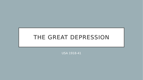 Impact of the Great Depression - presentation and worksheet GCSE ...