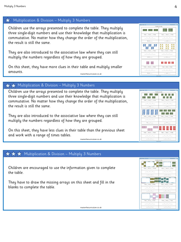Year 4 – Week 1–Multiplication & Division Differentiated Worksheets ...