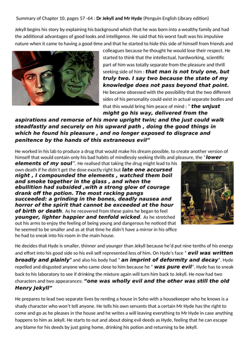Chapter 10 : Dr Jekyll and Mr Hyde | Teaching Resources