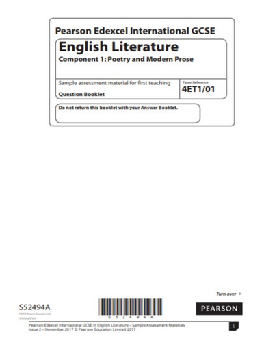 iGCSE English - Unseen Poetry (Edexcel) - Drummer Hodge Analysis ...