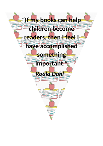 Bunting classroom display- inspiring reading quotes | Teaching Resources