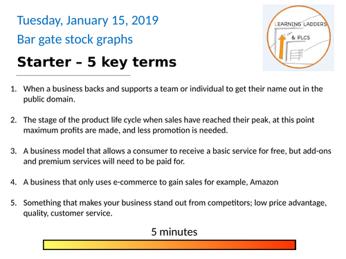 2.3 Bar gate stock graphs | Teaching Resources