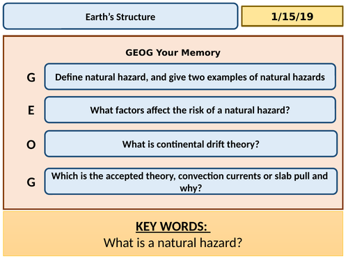 AQA GCSE Geography Natural Hazards Recall Starters | Teaching Resources AQA GCSE Geography Natural Hazards Recall Starters | Teaching Resources