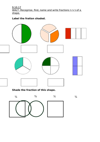 Year 2 Maths: Find a fraction of a shape | Teaching Resources