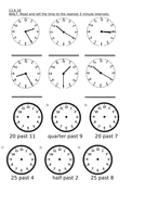 Year 2 Maths: Tell the time to the nearest 5 minute intervals ...