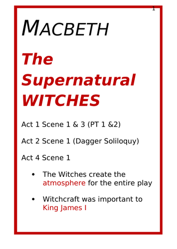 Macbeth Cards: Understanding The Witches | Teaching Resources