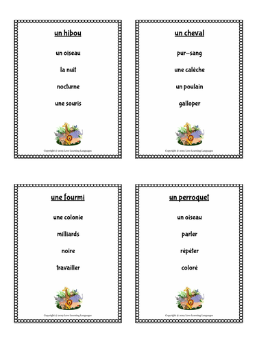 French Taboo Speaking Game - Animals - Les Animaux | Teaching Resources