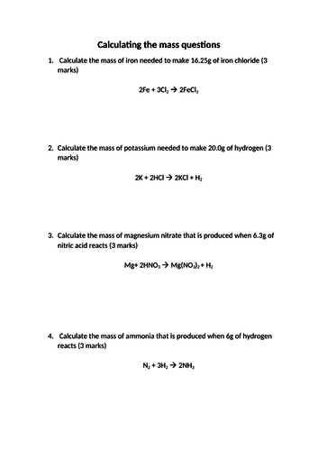 Moles REVISION (GCSE) | Teaching Resources