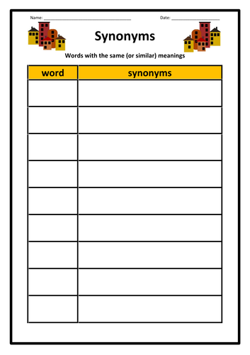 Thesaurus Work and Synonyms - Vocabulary Enhancing Activities - 5 ...