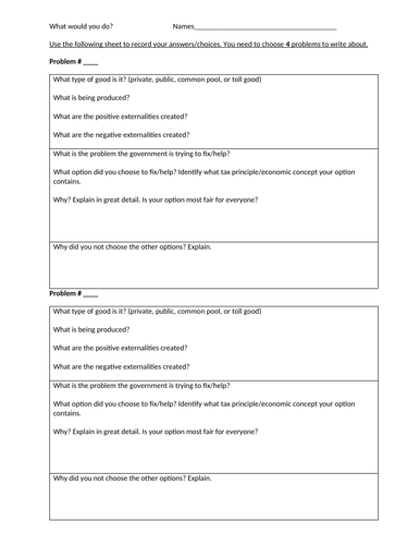 High School Economics- Unit 5- Role of Government in Micro | Teaching ...