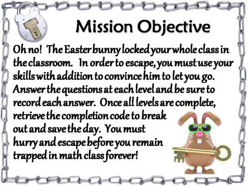 Double Digit Addition Without Regrouping Game: Easter Escape Room Math ...