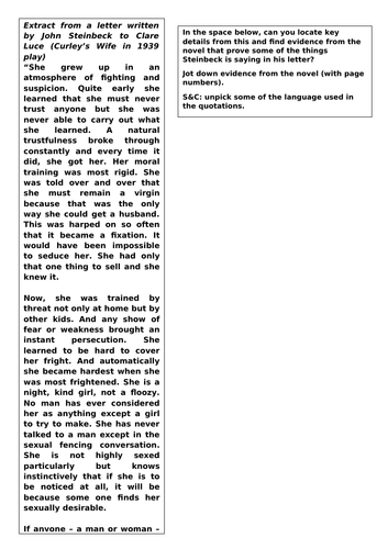 Of Mice and Men Year 9 | Teaching Resources