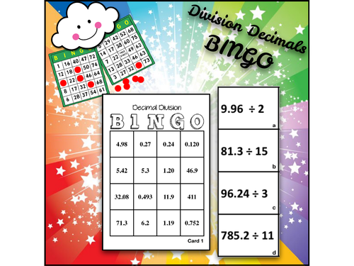 Math BINGO: Division OF Decimals | Teaching Resources