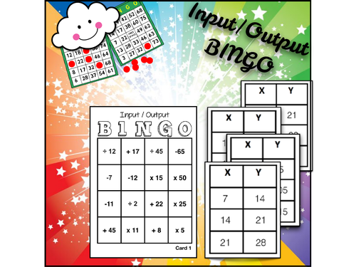 Math BINGO: Find the Rule --Input/Output Charts | Teaching Resources