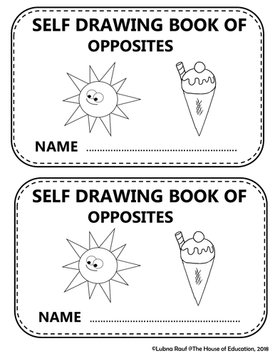 SELF DRAWING BOOK OF OPPOSITES | Teaching Resources