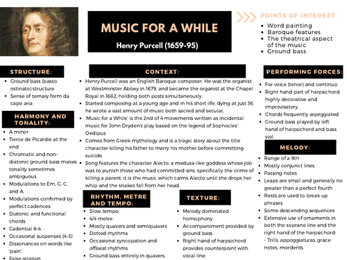 Purcell 'Music for a While' Resources Edexcel Music GCSE | Teaching ...