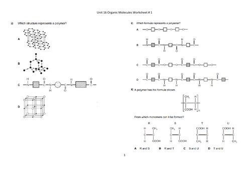 IGCSE Chemistry - Unit 16: Organic Molecules | Teaching Resources