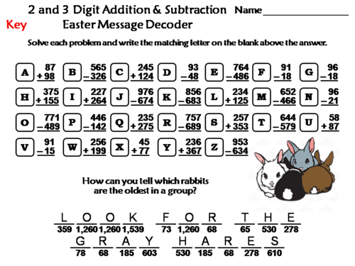2 and 3 Digit Addition and Subtraction With Regrouping Easter Math ...