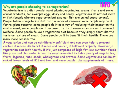 Veganism + Vegetarianism | Teaching Resources