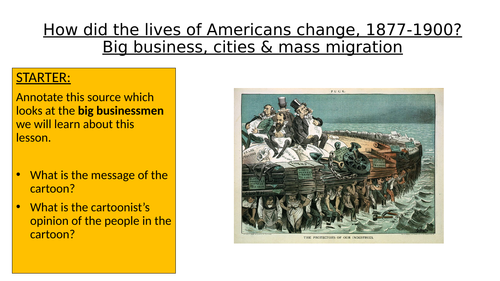 How did the lives of Americans change, 1877-1900?: OCR SHP GCSE History ...