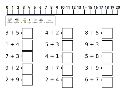 2 SEN sheets teaching single digit addition. | Teaching Resources