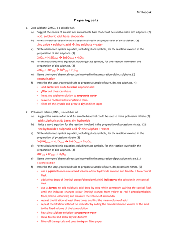 GCSE 9-1 Chemistry Revision Worksheets (topic wise) | Teaching Resources