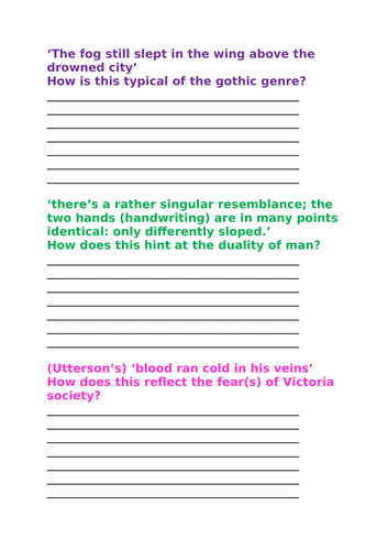 Jekyll and Hyde Chapter 5 | Teaching Resources