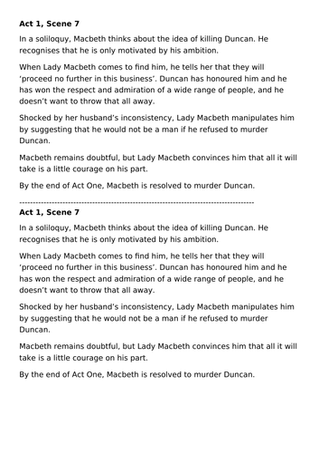 Macbeth: Act 1 for Lower Ability | Teaching Resources