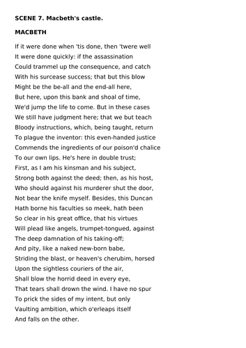 Macbeth Act 1 For Lower Ability Teaching Resources