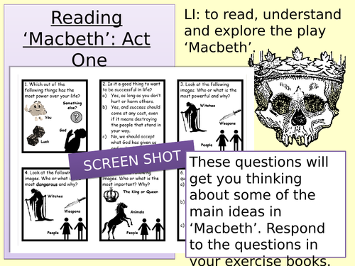 Macbeth: Act 1 for Lower Ability | Teaching Resources