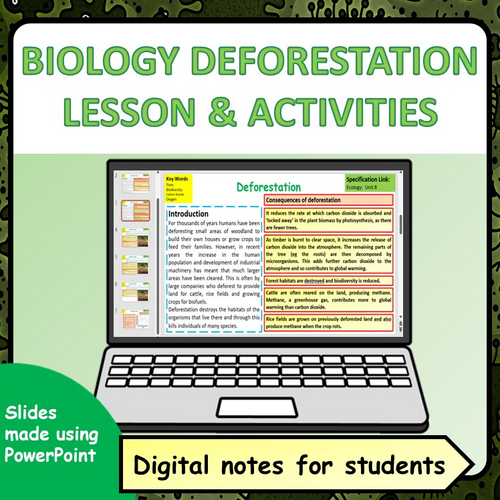 KS4 GCSE Biology (Science) Deforestation Lesson & Activities | Teaching ...